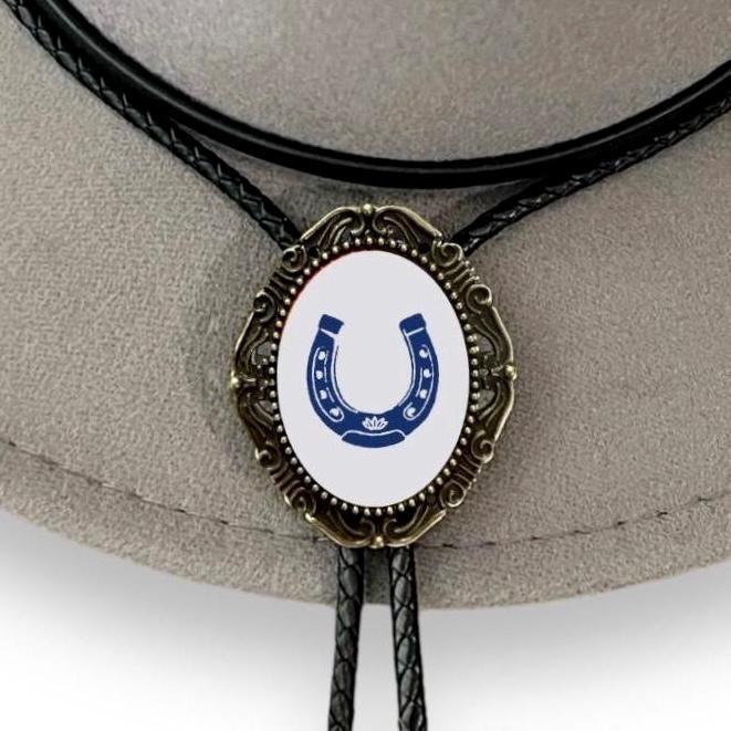 Bolo Tie with Horseshoe - Cowboys Western Gifts Blue & White – The Bold ...
