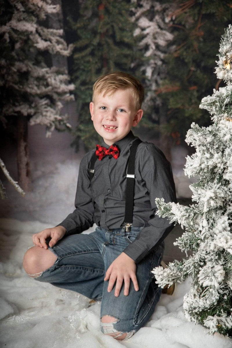 Buffalo Plaid Bow Tie & Black Suspenders Set – The Bold Bow Tie