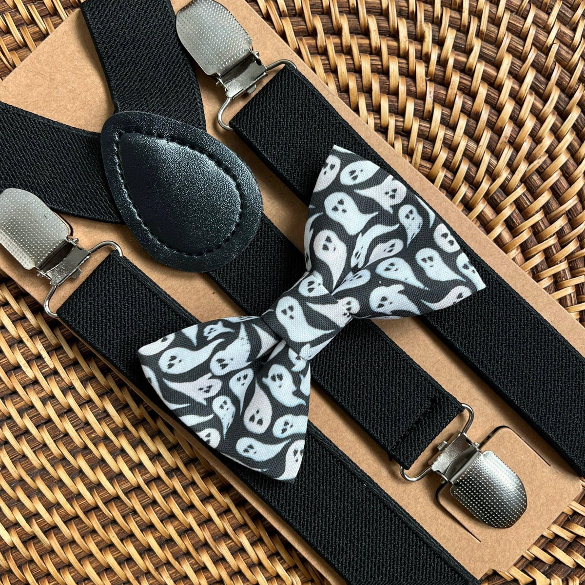 Halloween Ghost Bow Tie and Black Suspenders – The Bold Bow Tie